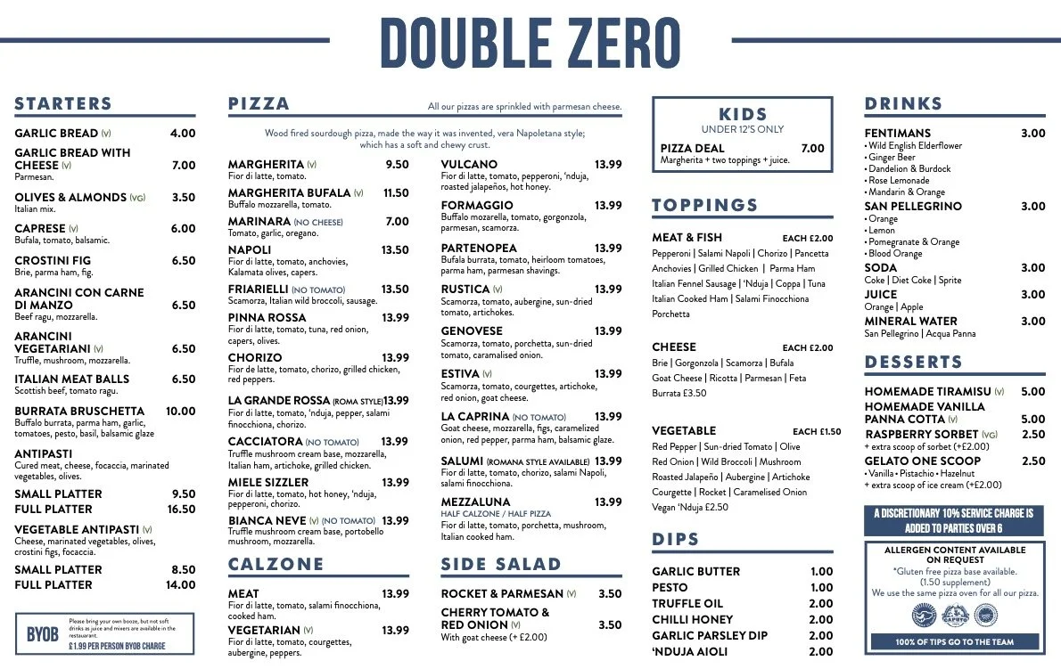 Menu — Double 00