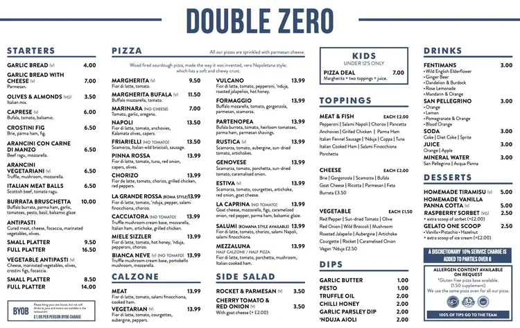 Menu — Double 00