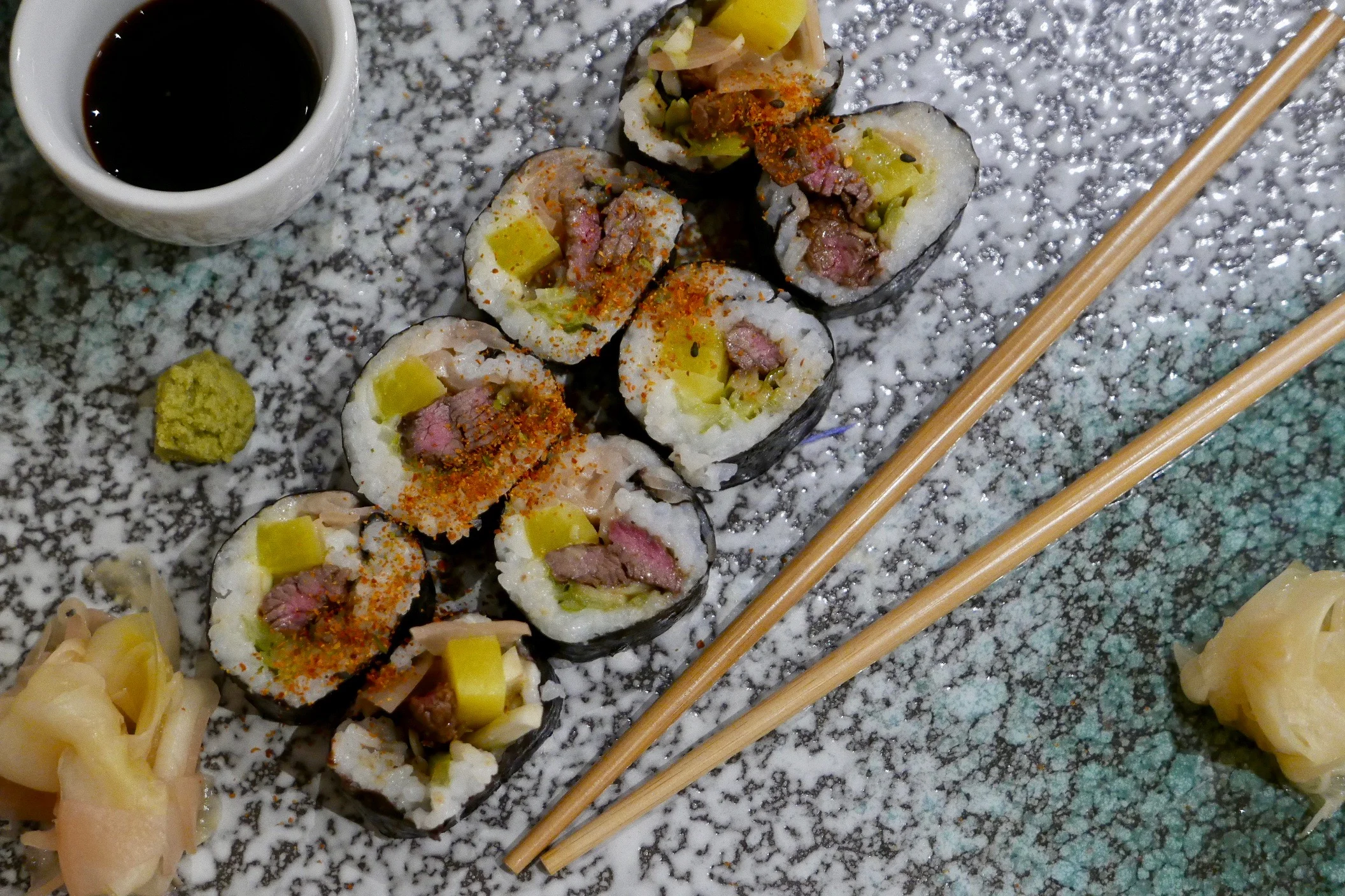 Sticky and Spicy Beef Fillet Sushi Rolls — Guy for All Seasons
