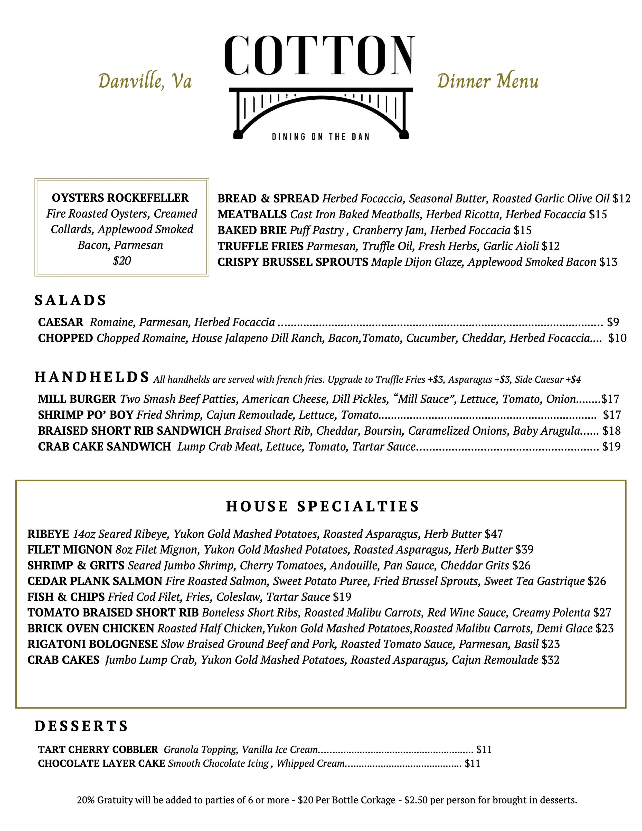 Main Menu — Cotton at Riverside Mill