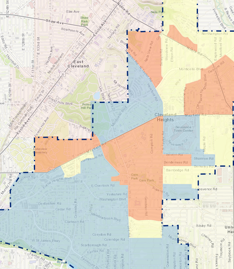 One of Cleveland's Earliest "Streetcar Suburbs," Cleveland Heights ...