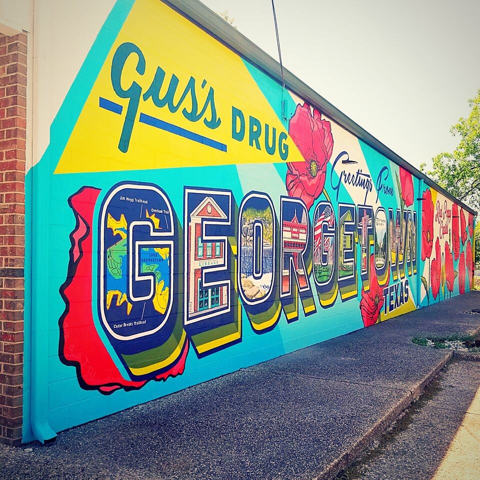 Exterior Commercial Mural | Gus's Drug — Sarah J. Blankenship: Muralist ...