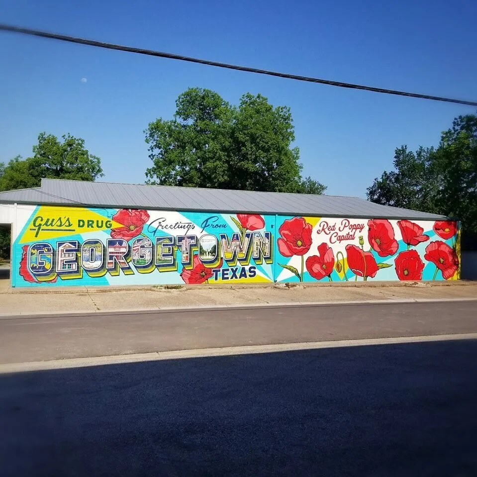 Exterior Commercial Mural | Gus's Drug — Sarah J. Blankenship: Muralist ...