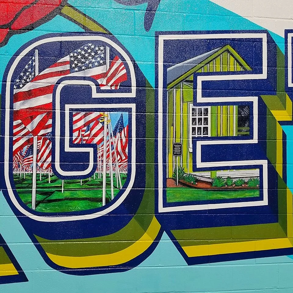 Exterior Commercial Mural | Gus's Drug — Sarah J. Blankenship: Muralist ...