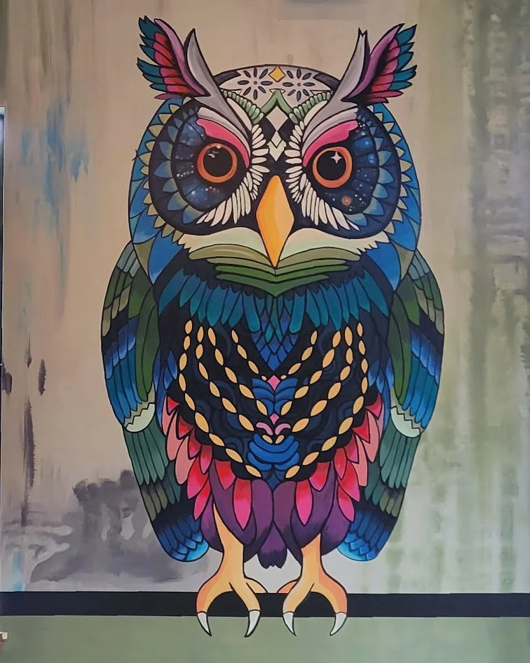 Commercial Murals | Night Owl — Sarah J. Blankenship: Muralist & Sign ...