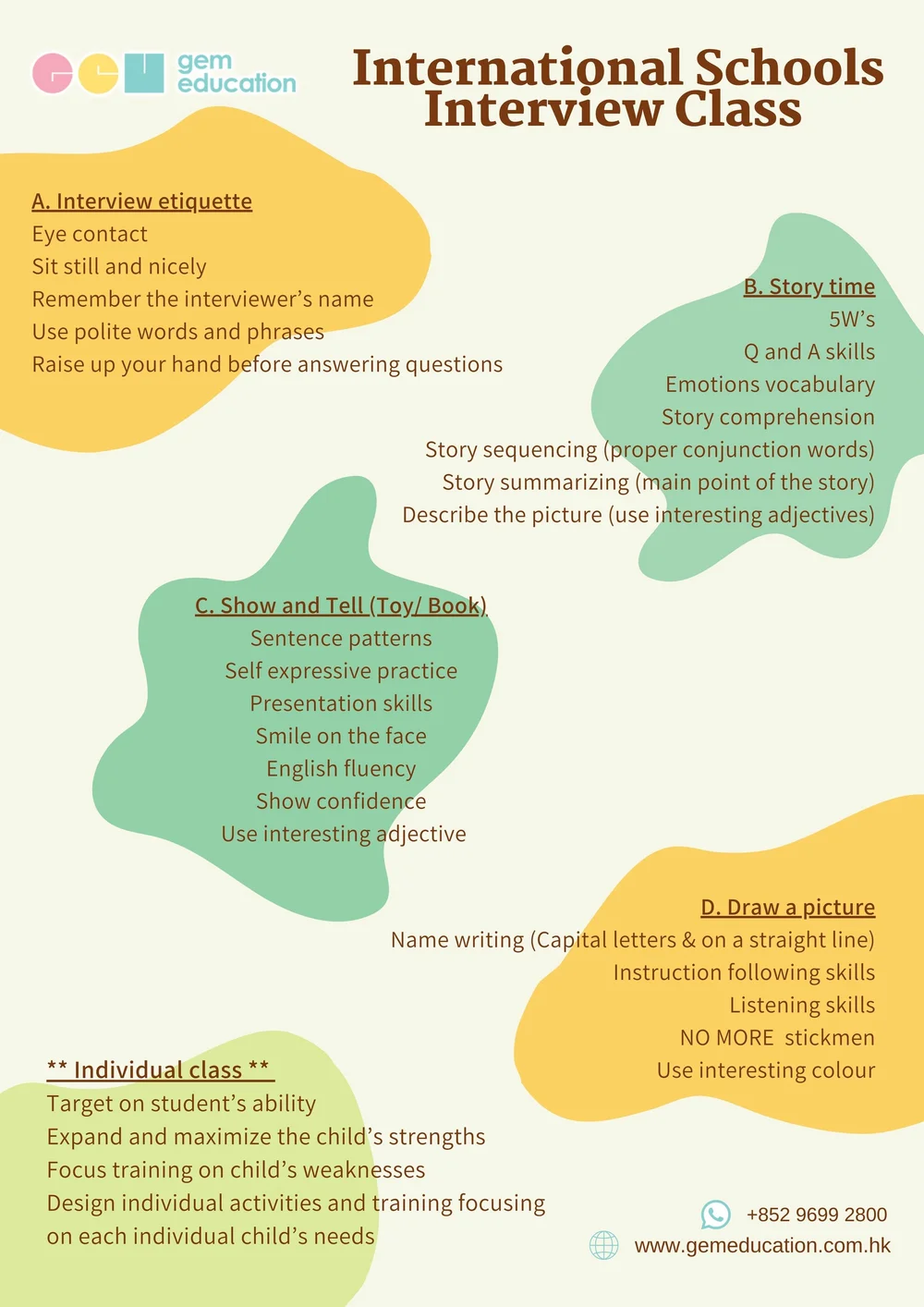 International School Interview Class 國際學校面試班 — GEM Education