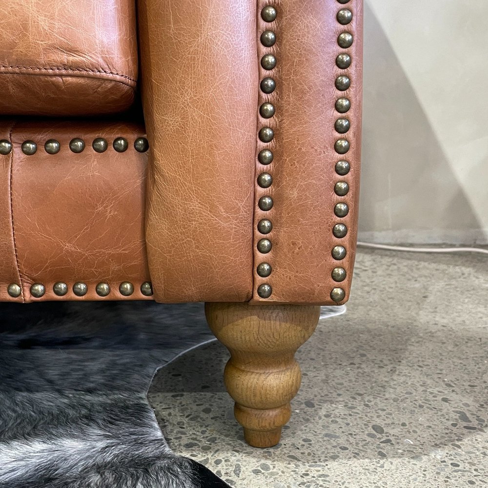 Tan Leather Chesterfield Corner Sofa | Cabinets Matttroy