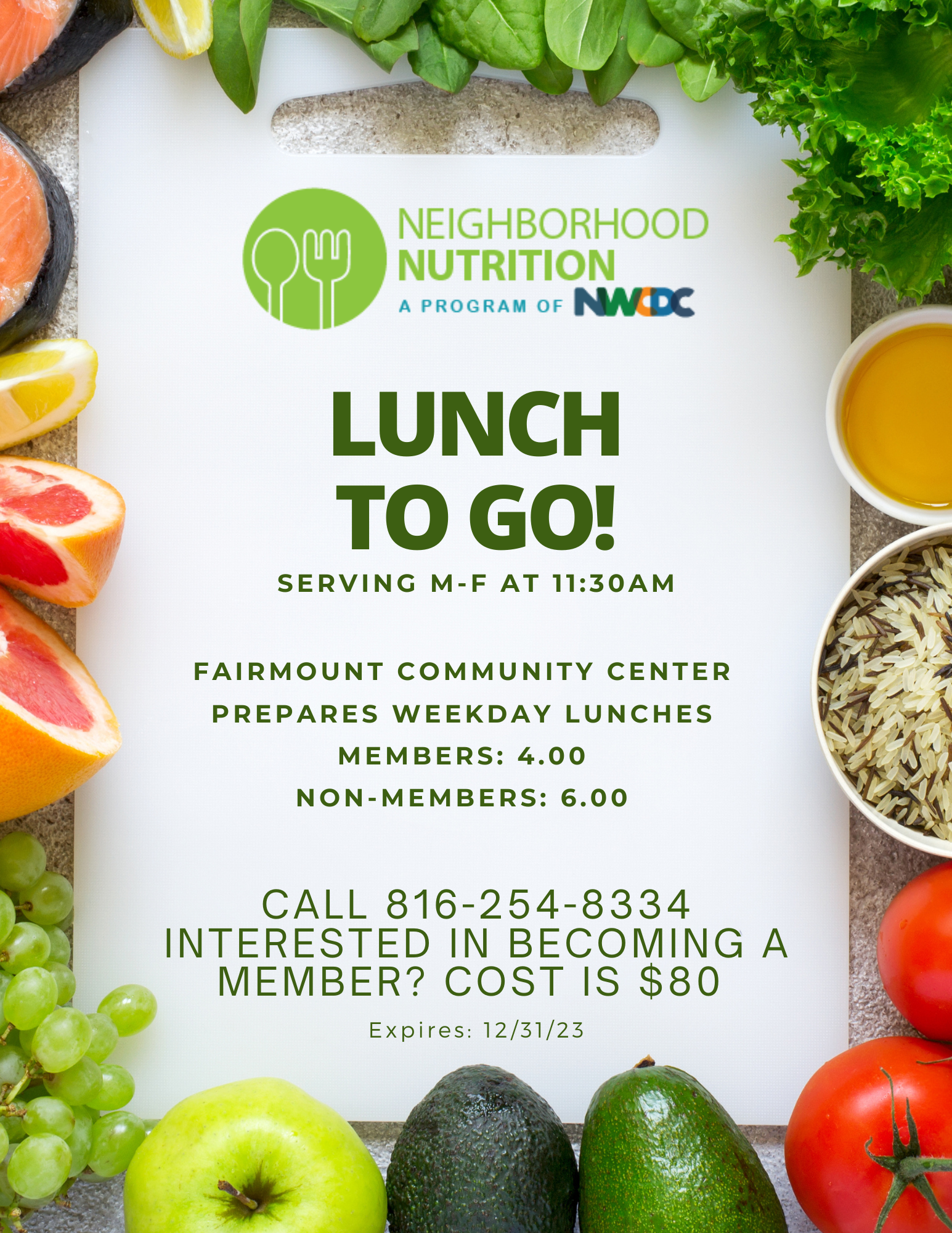Monthly Lunch Menu — NWCDC