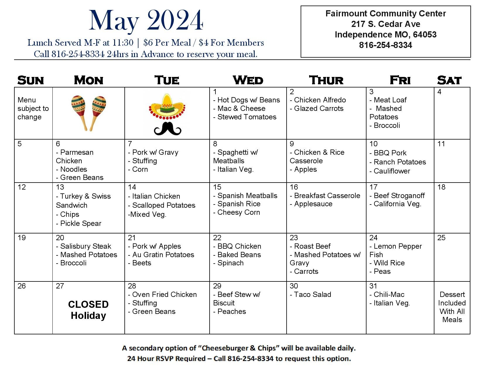 Monthly Lunch Menu — NWCDC