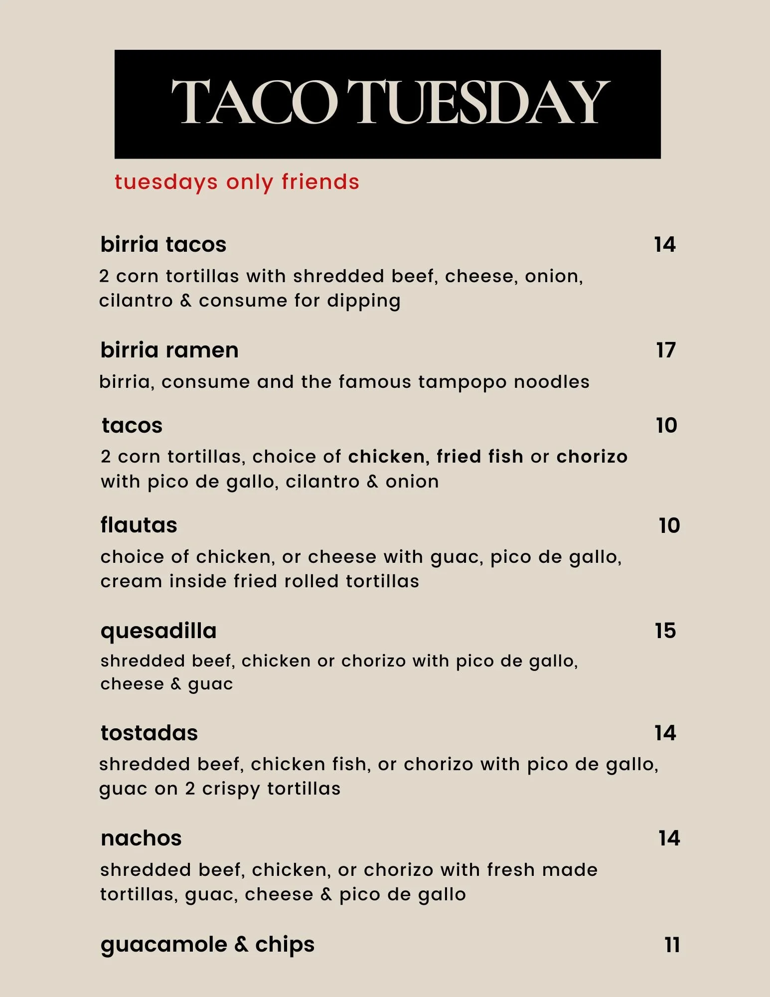 Menus — Locksmith Bar