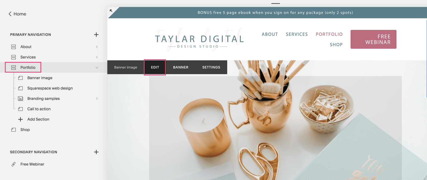 How to Change the Height of a Banner Image Inside a Squarespace Brine ...