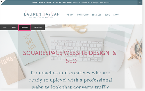 How to Format & Upload a Squarespace Banner Image | Lauren Taylar