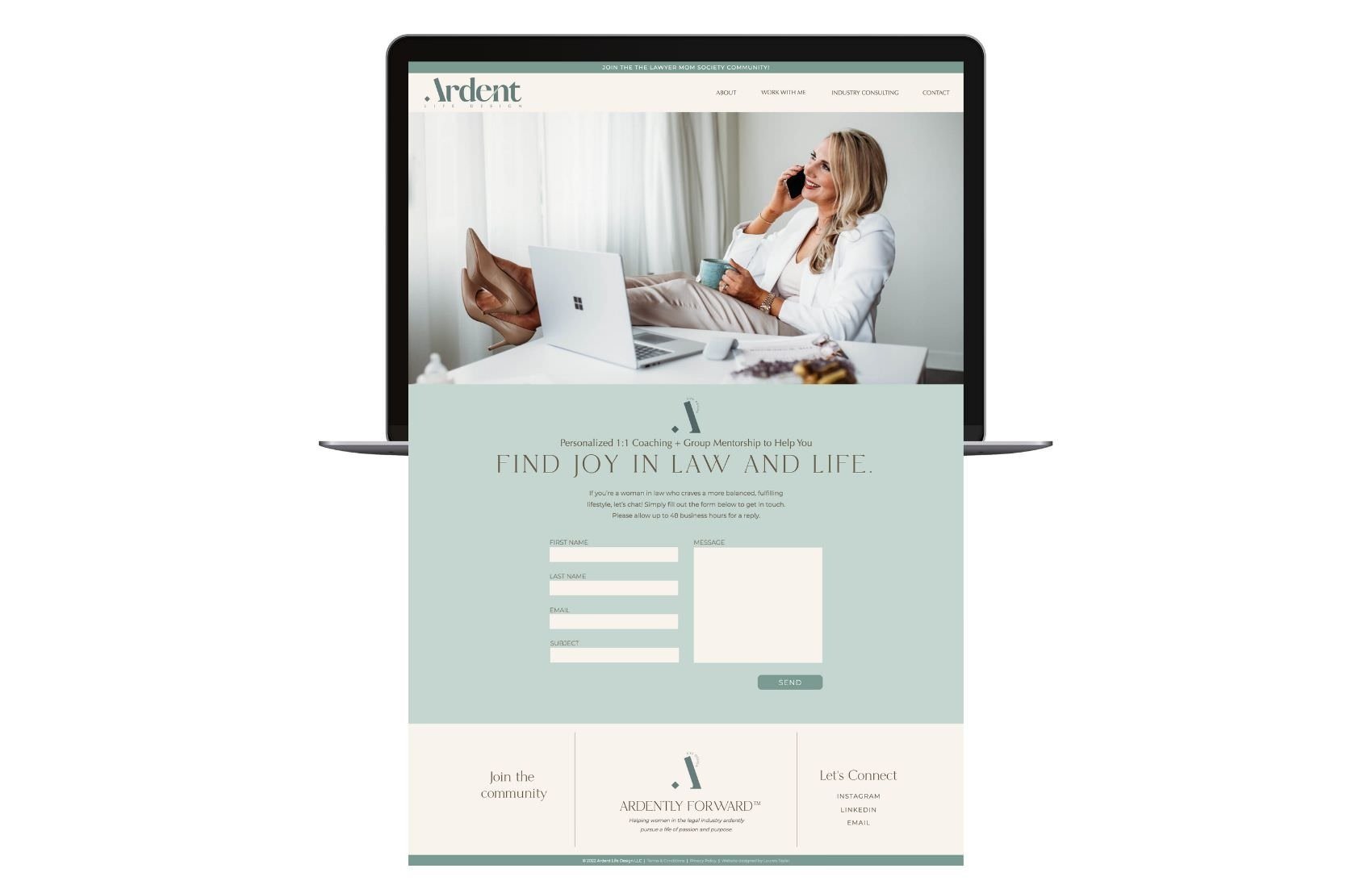 Ardent Life Design: Showit Website Design | Lauren Taylar