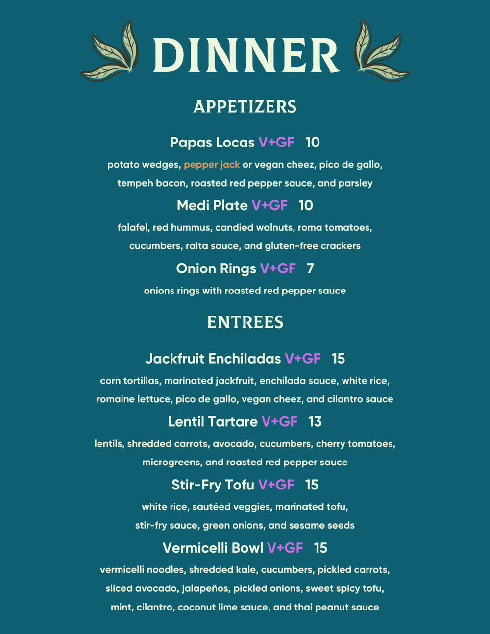 Downtown Menu — Inheritance Kitchen + Juicery