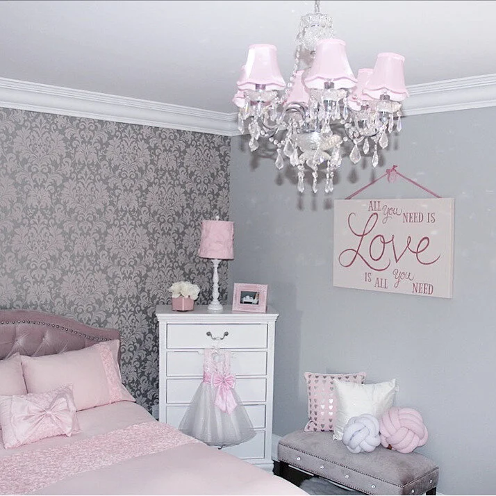 A Pink & Grey Luxe Girl's Bedroom — Decor For Kids