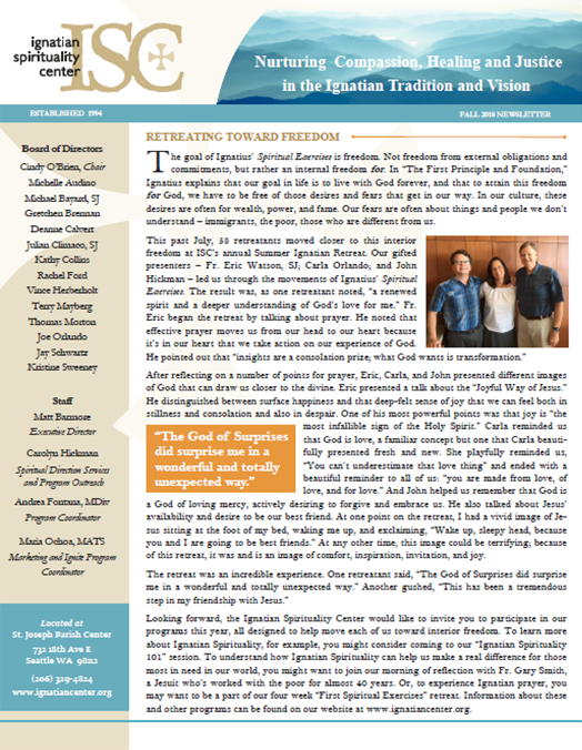 Newsletter — Ignatian Spirituality Center