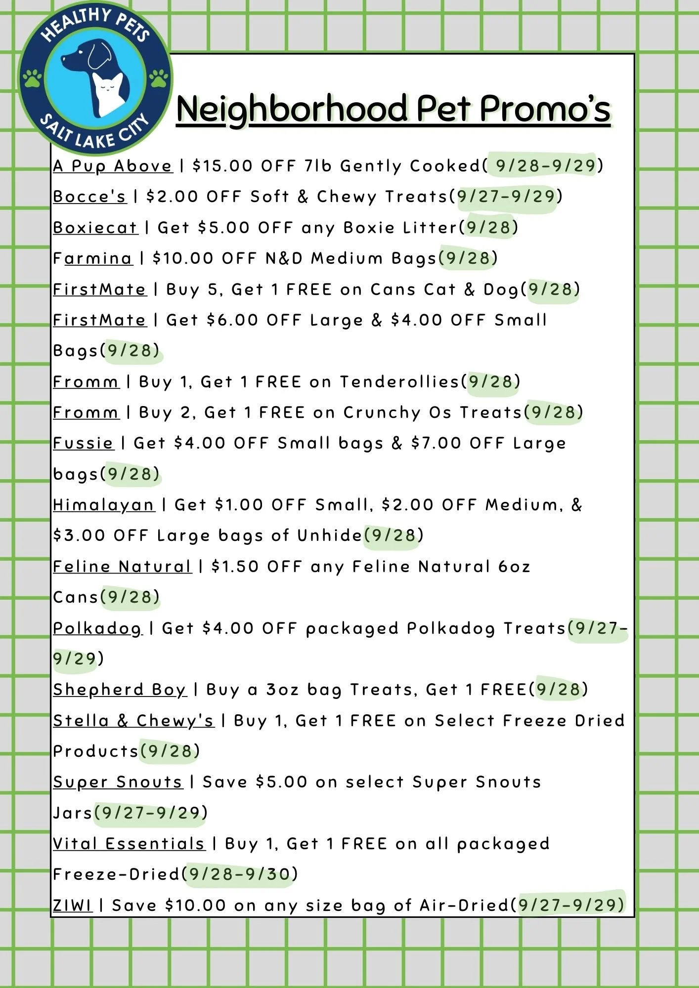 Promotions — Healthy Pets Salt Lake City & Healthy Pets Avenues