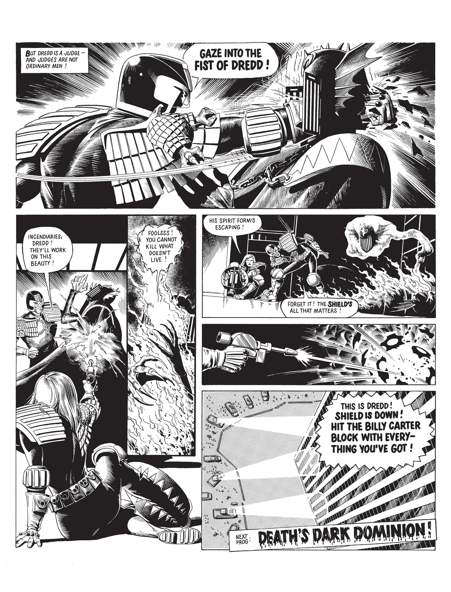 Checkout classic Brian Bolland art in ESSENTIAL JUDGE DREDD - DREDD VS ...