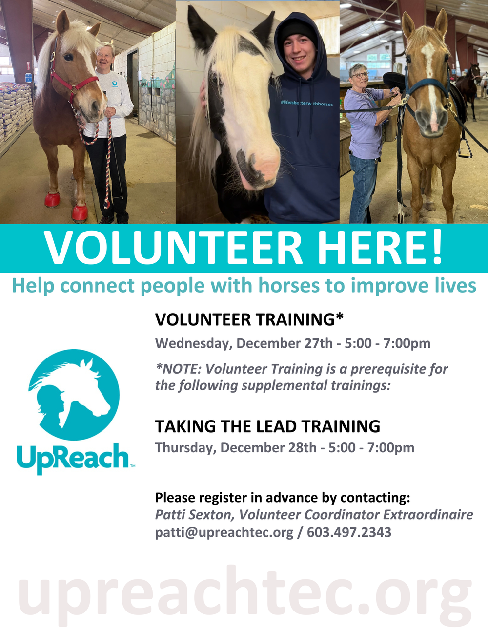 Latest News From the Barn — UpReach Therapeutic Equestrian Center, Inc.
