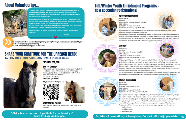 UpReach Therapeutic Equestrian Center, Inc.