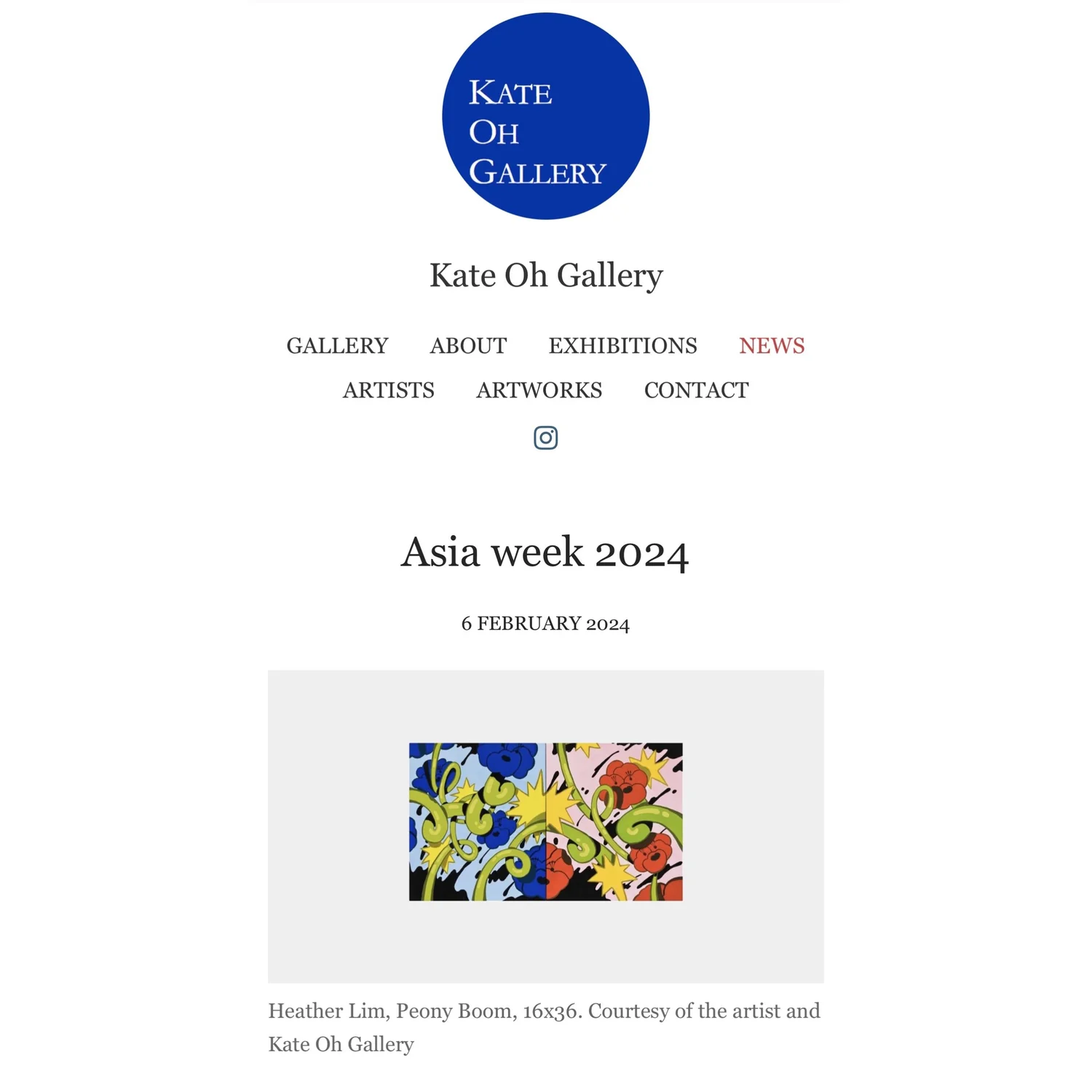 News — Kate Oh Gallery