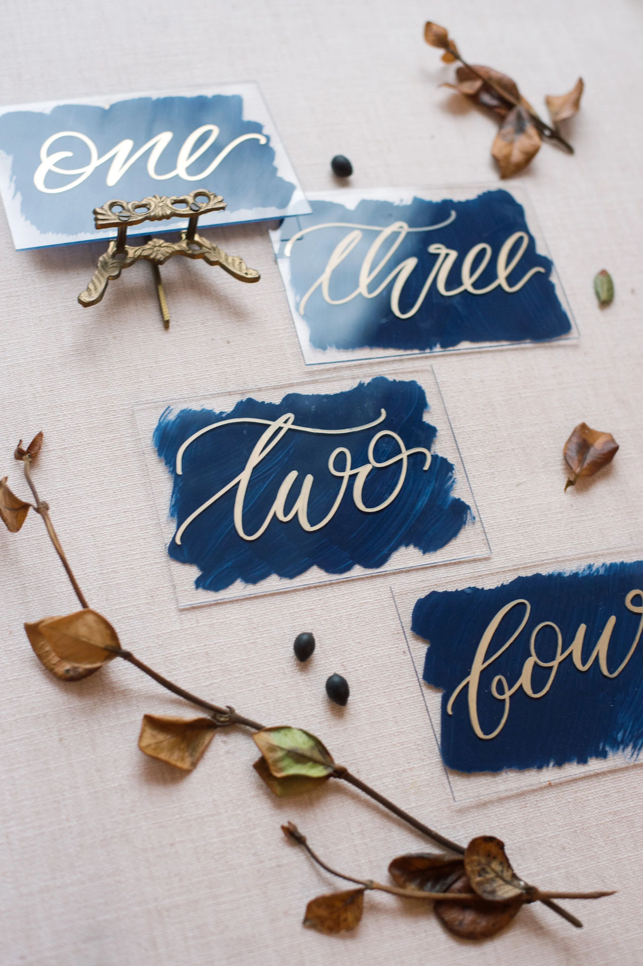 Acrylic Brush Stroke Table Numbers Dusty Blue Acrylic Signs 5X7 table ...