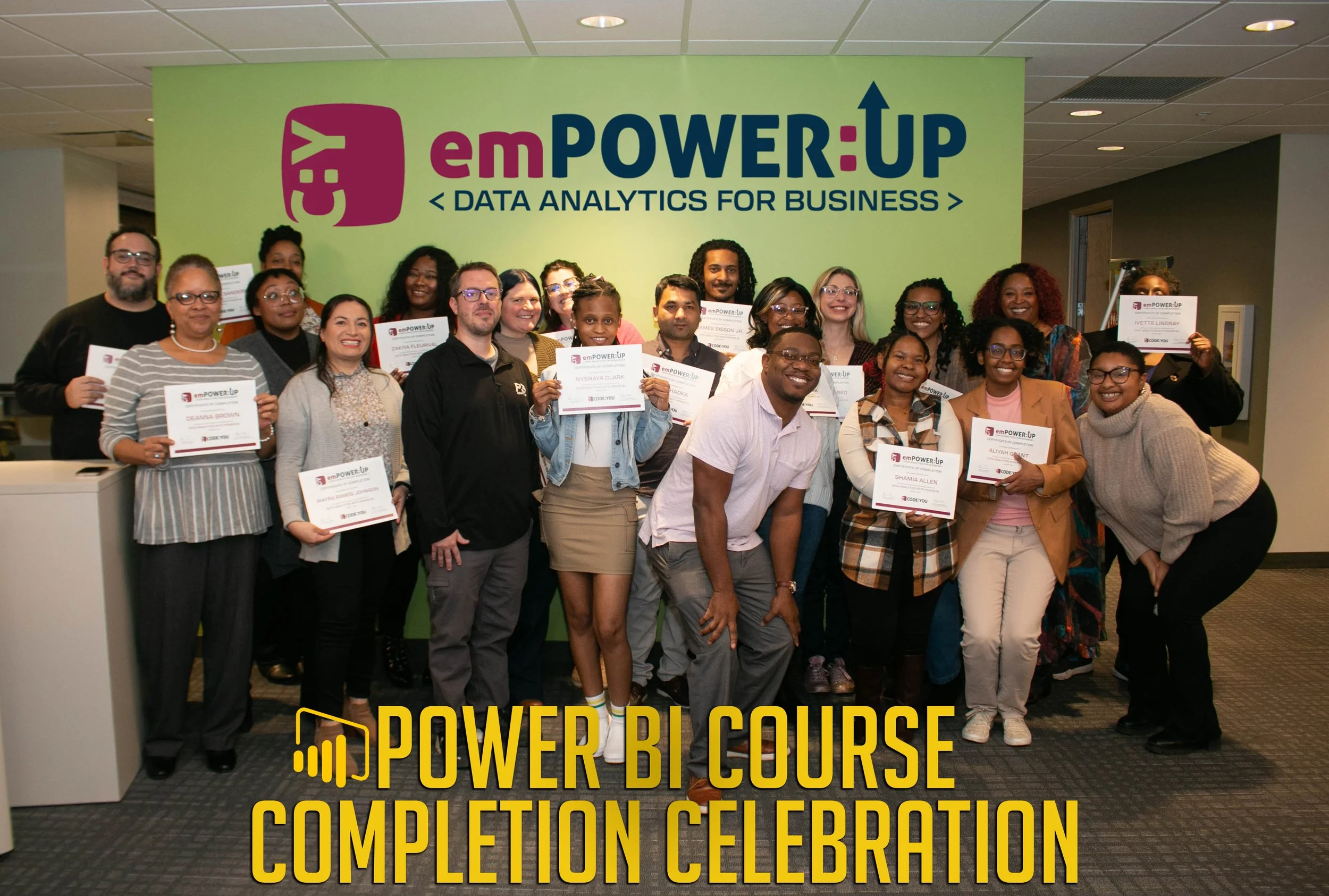 Students celebrate completing emPOWER:UP data analytics course ...