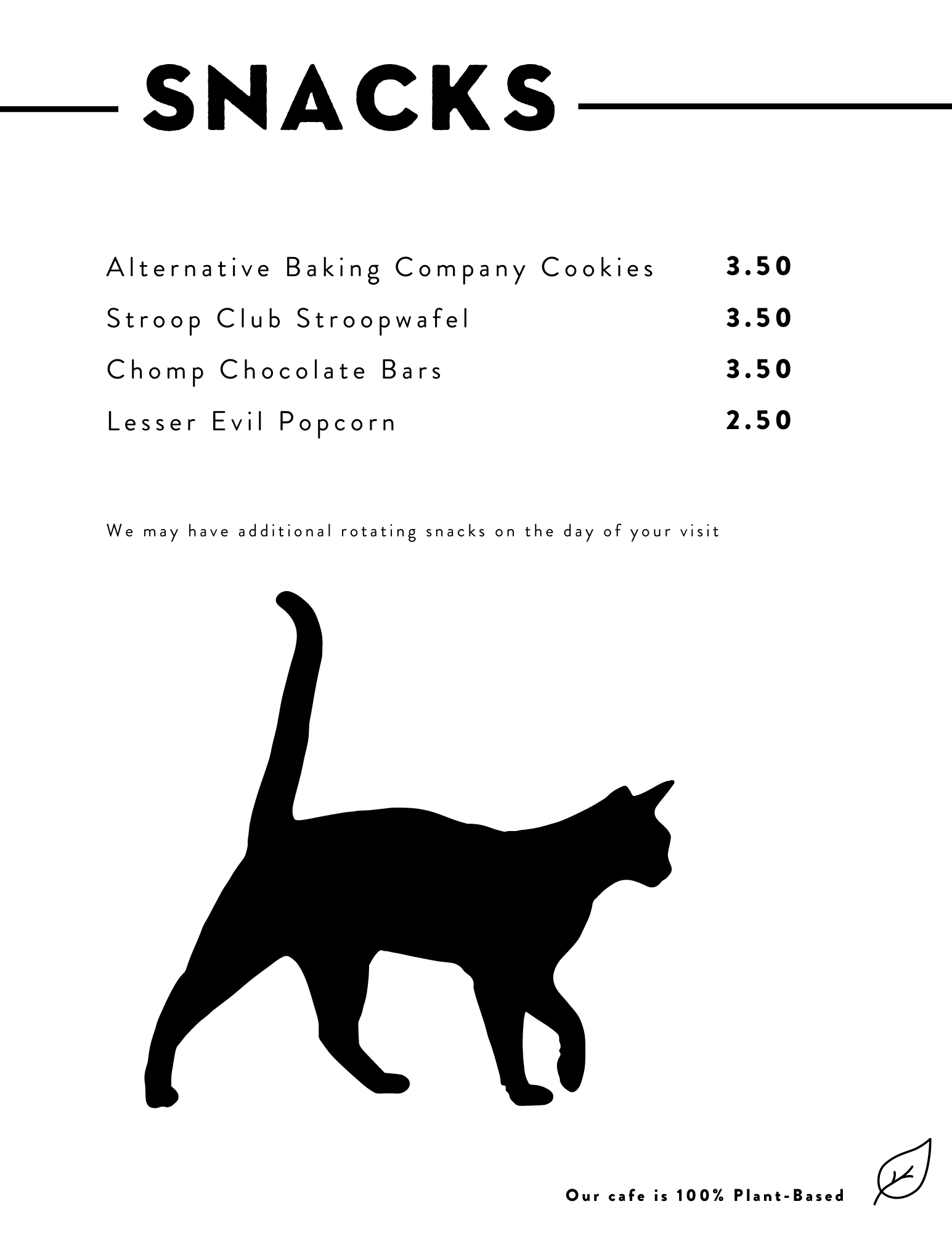 Menu — Crooked Tail Cat Cafe