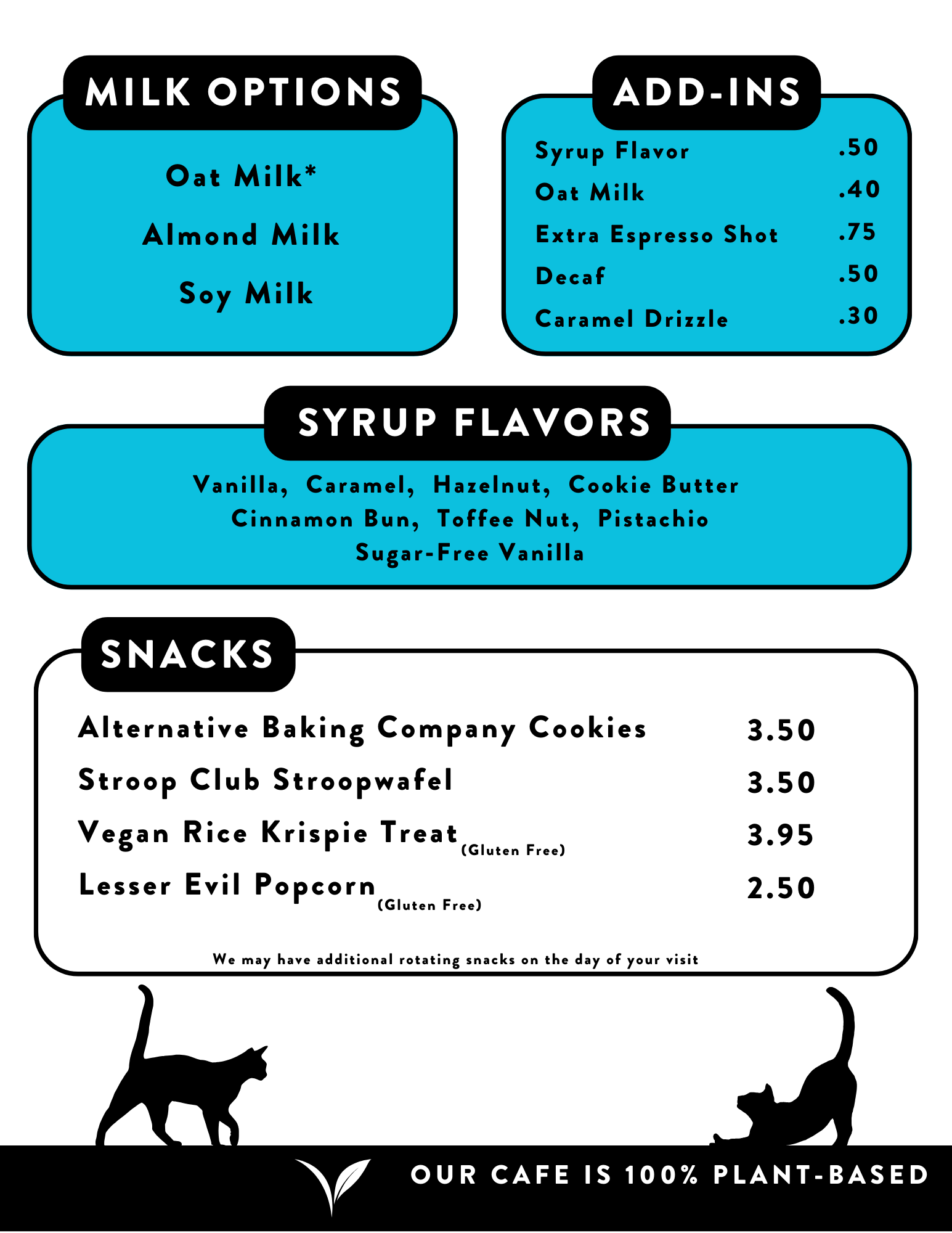 Menu — Crooked Tail Cat Cafe