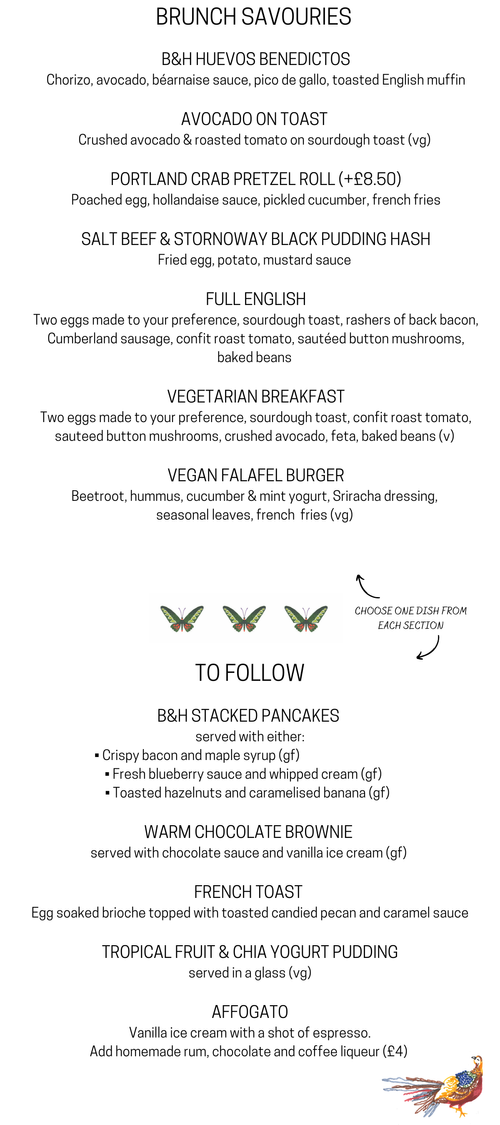 Brunch Menu - Bourne & Hollingsworth Buildings