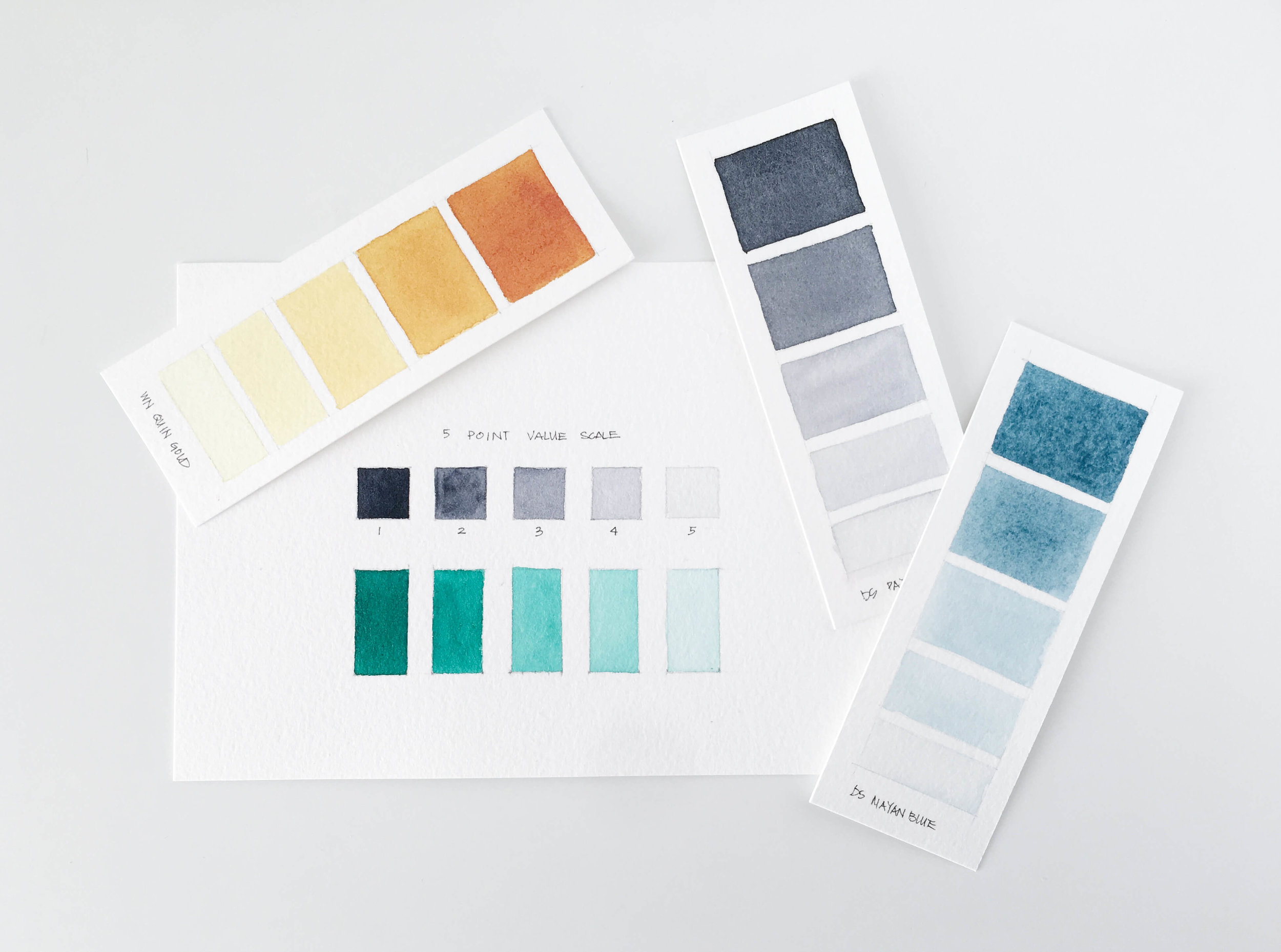 5 Types of Watercolor Charts - Type 2: Value Scales | Susan Chiang