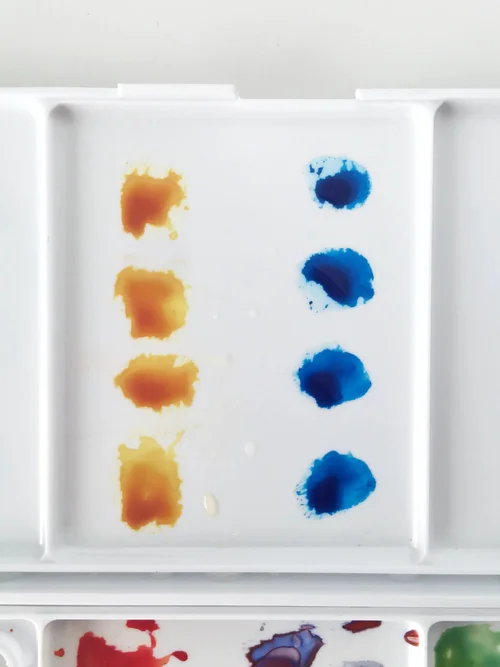 5 Types of Watercolor Charts - Type 5: Two Color Mixing Chart | Susan ...