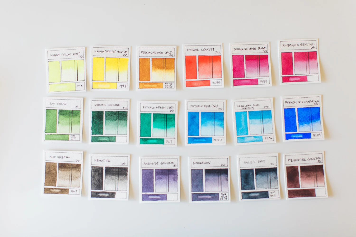 How To Make Simple But Useful Watercolor Swatch Cards | Susan Chiang