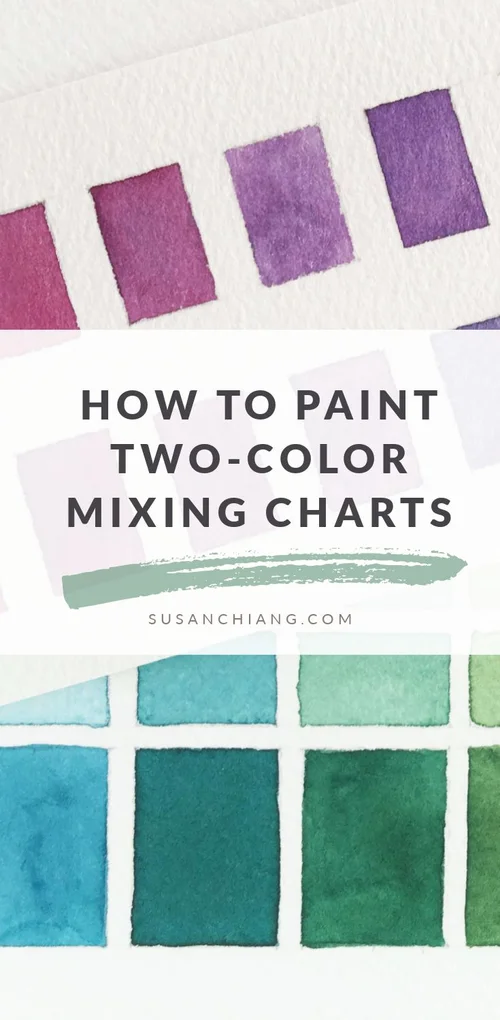 5 Types of Watercolor Charts - Type 5: Two Color Mixing Chart | Susan ...