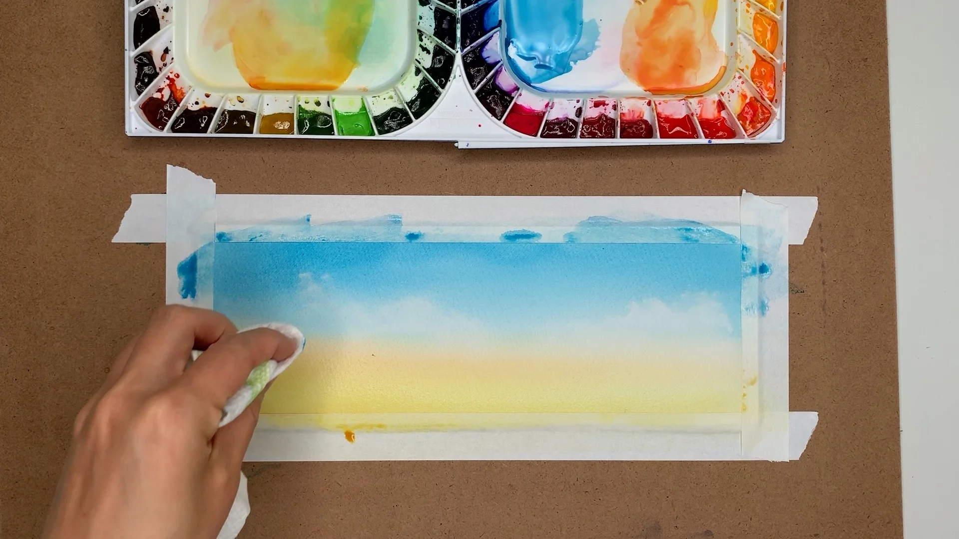 My Simple Approach To Painting Gradient Watercolor Skies | Susan Chiang