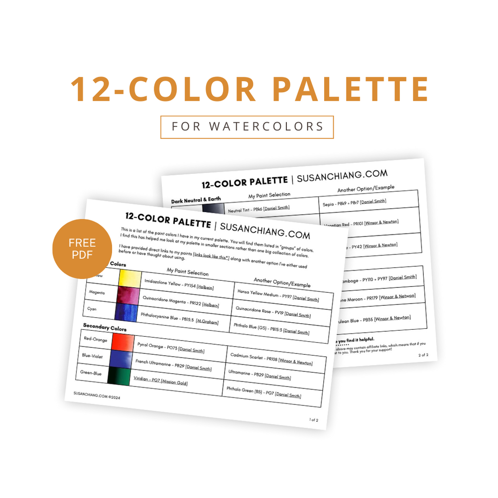 My Top 6 Essential Colors For Every Watercolor Palette | Susan Chiang