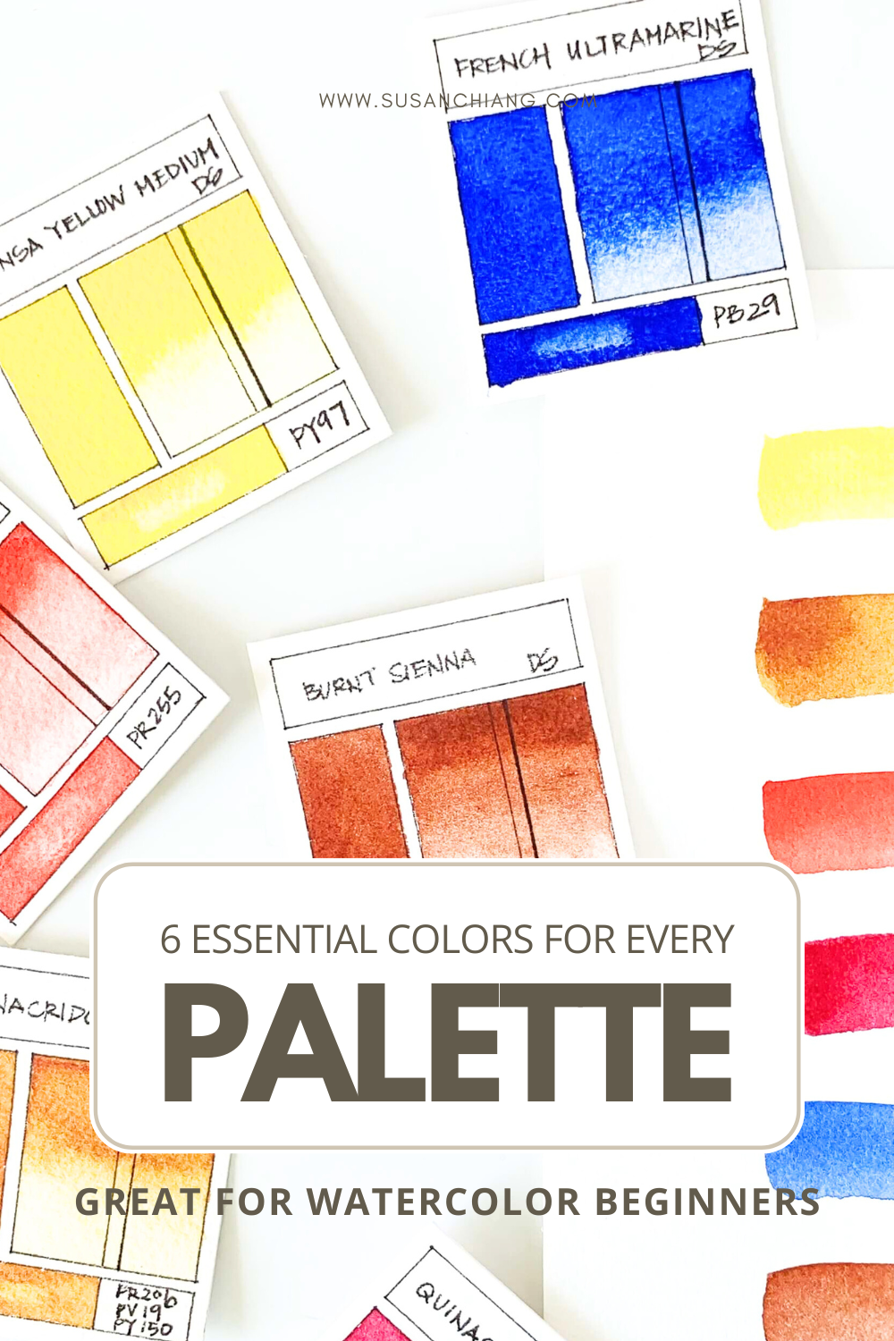 My Top 6 Essential Colors For Every Watercolor Palette | Susan Chiang