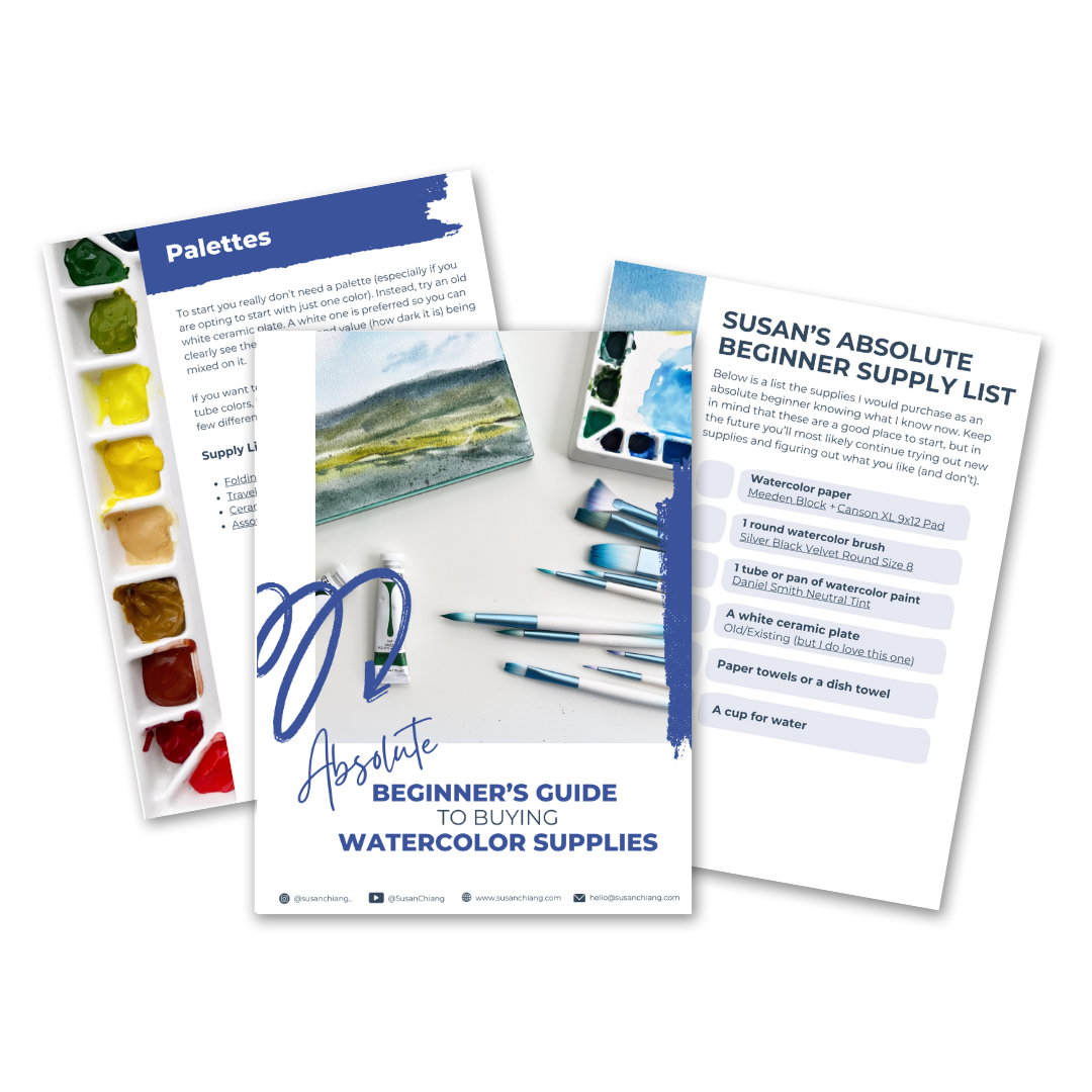 2 Ways To Watercolor Blue Skies and One Important Lesson | Susan Chiang