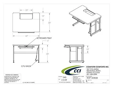 Recessed LCD Table — Computer Comforts, Inc.