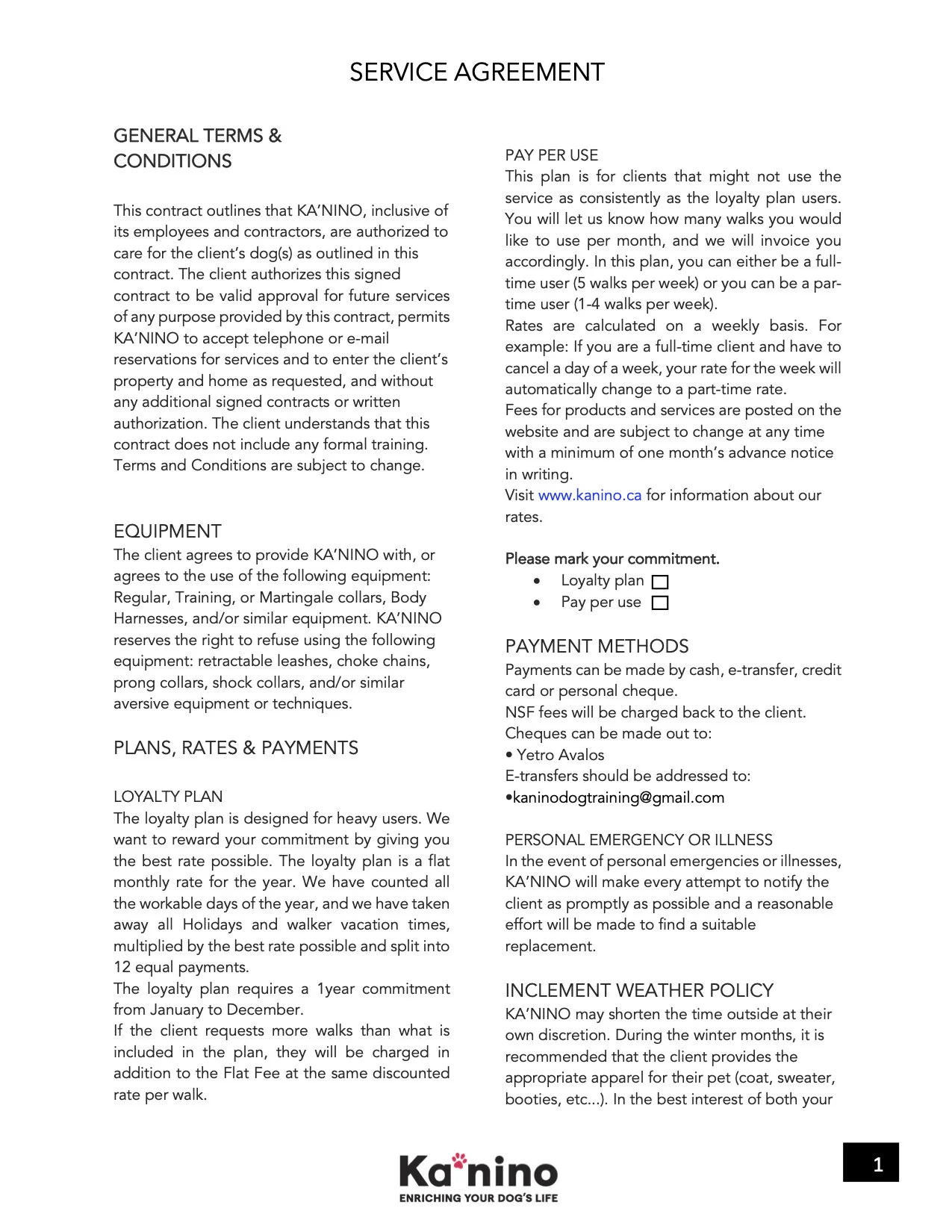 Loyalty Agreement Template
