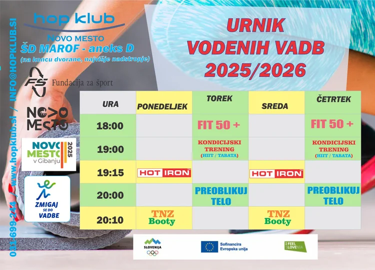 Vadbe odrasli — Hop Klub