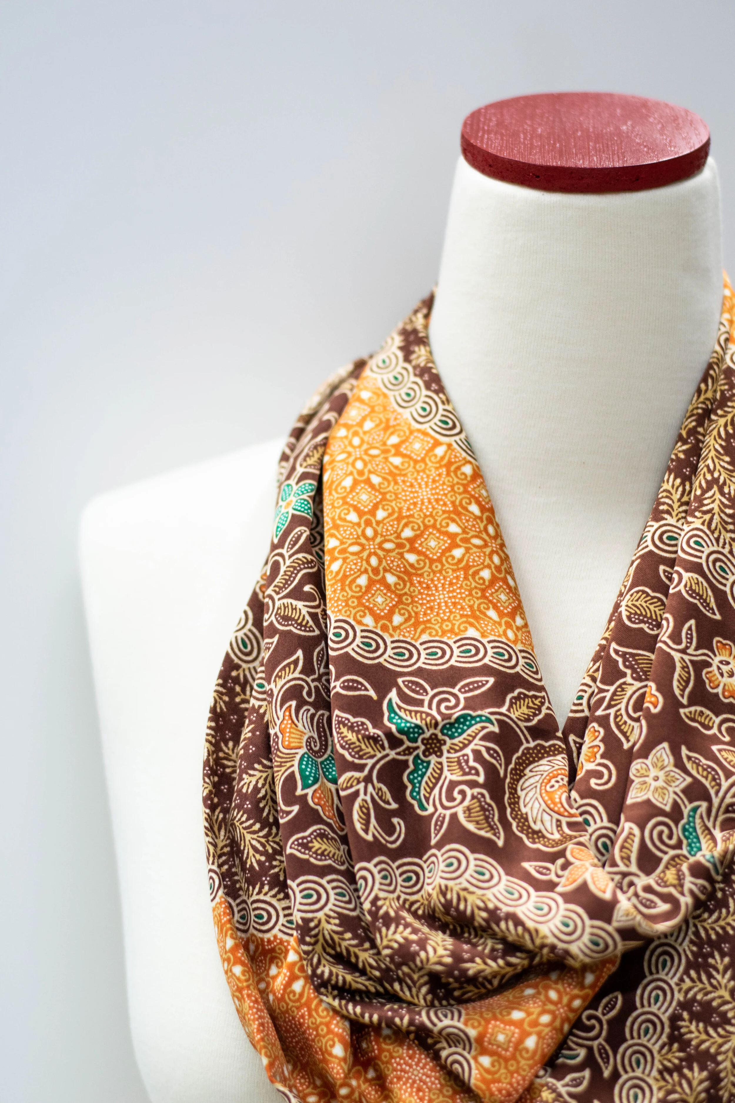 Orange with Teal Infinity Scarf — Kita Designs