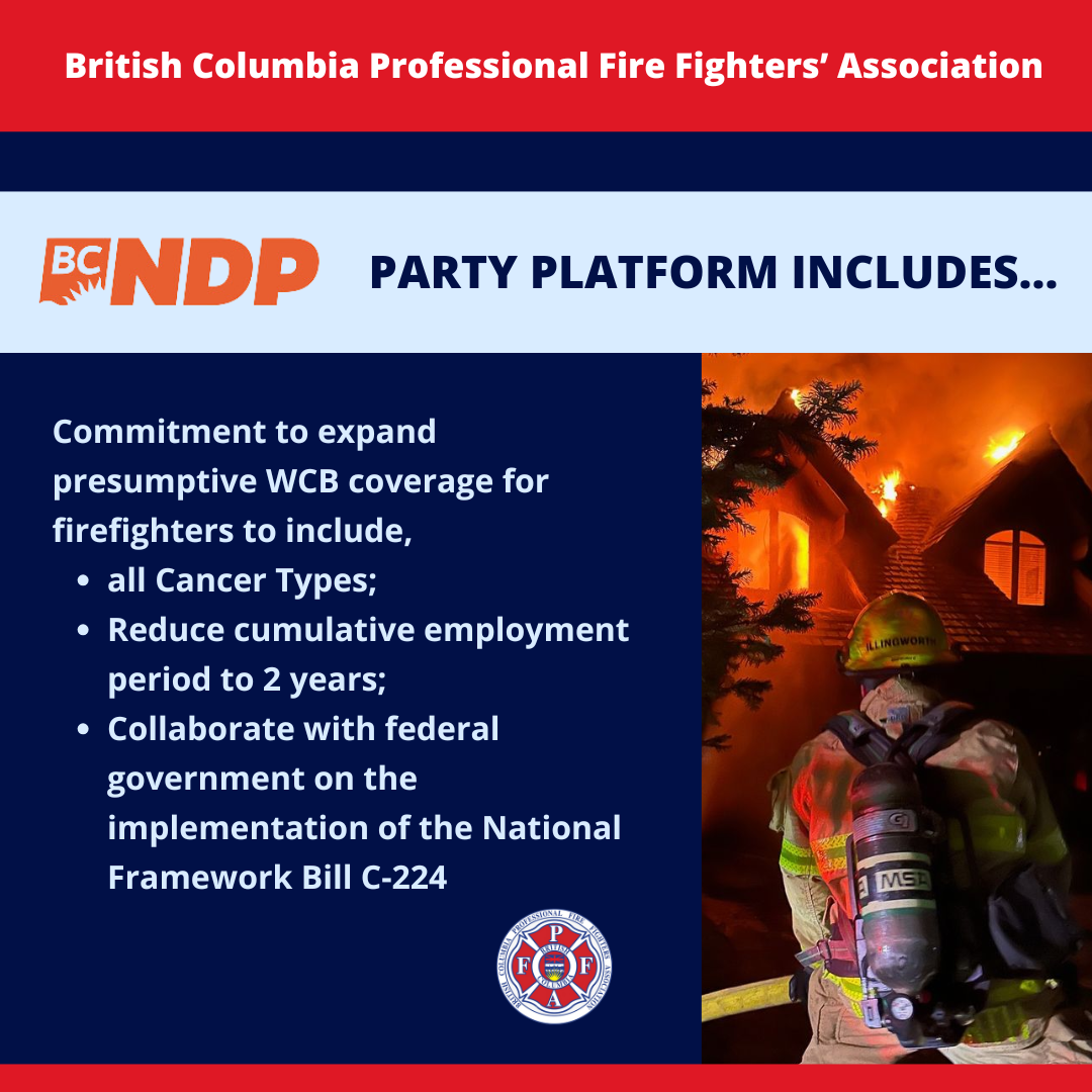Commitment to expand presumptive WCB coverage for firefighters — BC ...