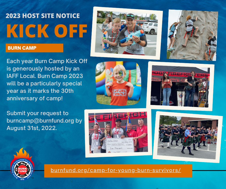 Burn Camp Kick Off Site Notice 2023 — BC Professional Fire Fighters