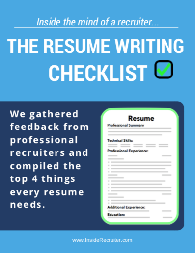 Resume Writing Checklist Landing Page — Professional Resume Writing ...