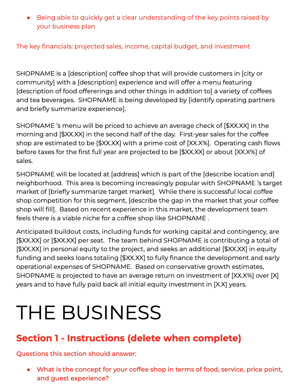 Business Documents, Manuals, and Operating Tools for Coffee Shops and ...