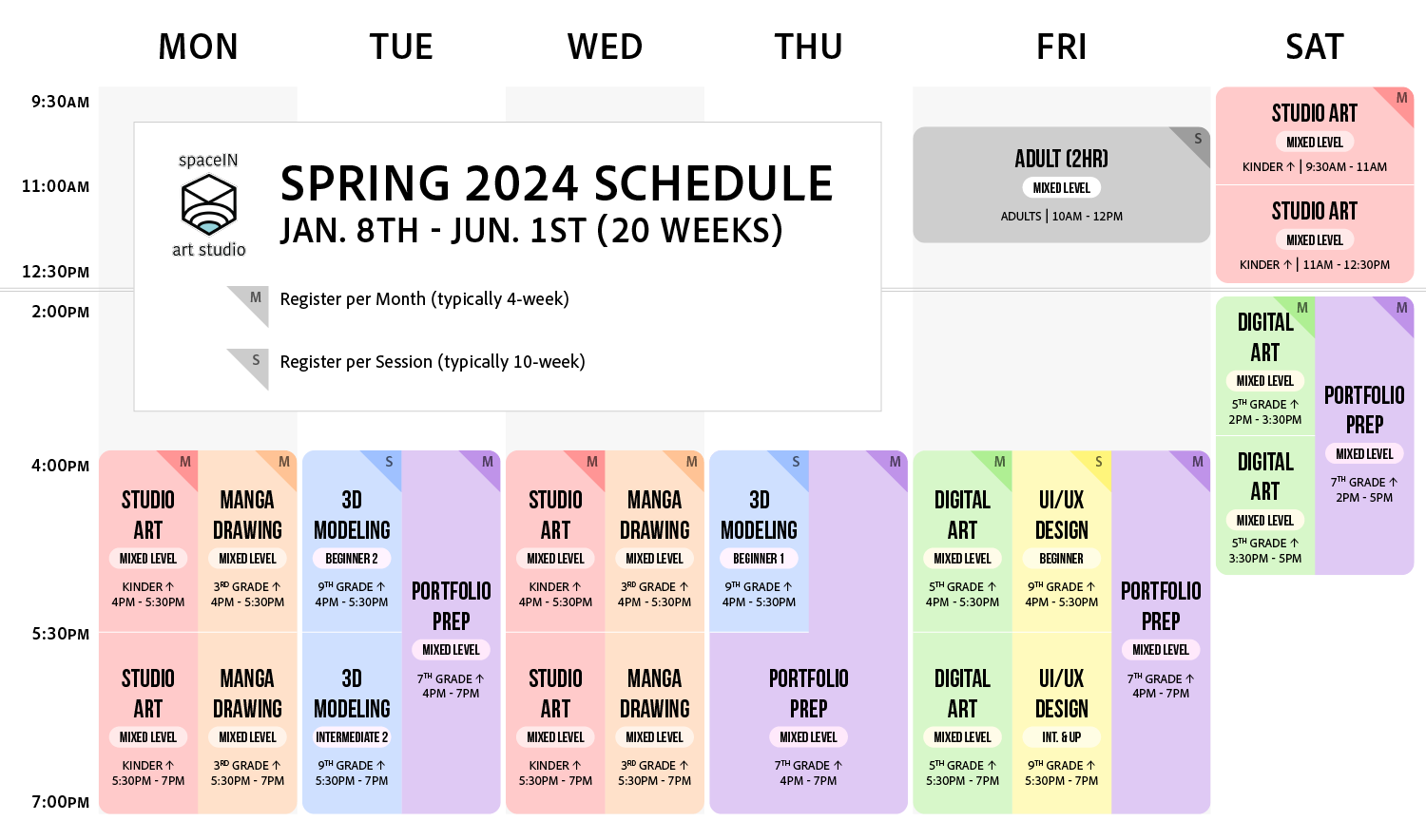 Calendar — spaceIN art studio