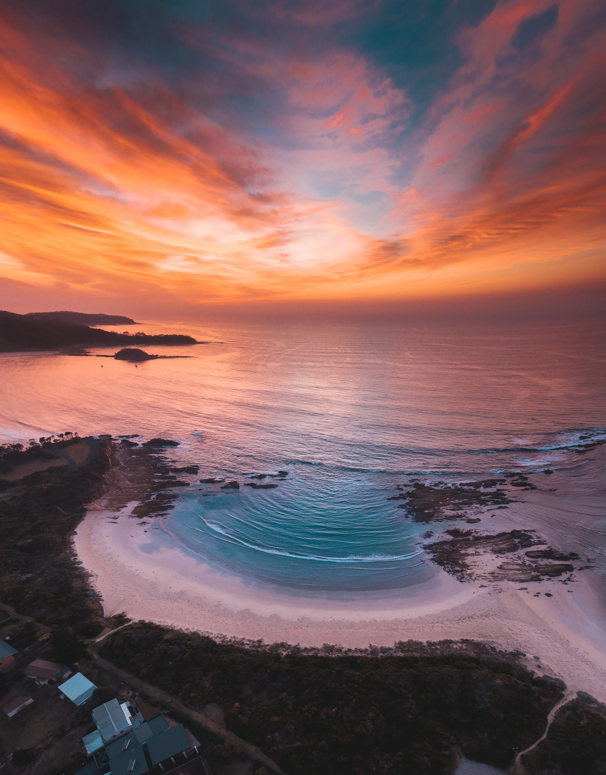 Tomakin Cove Burning Sunrise — Josh Burkinshaw Images & Photography