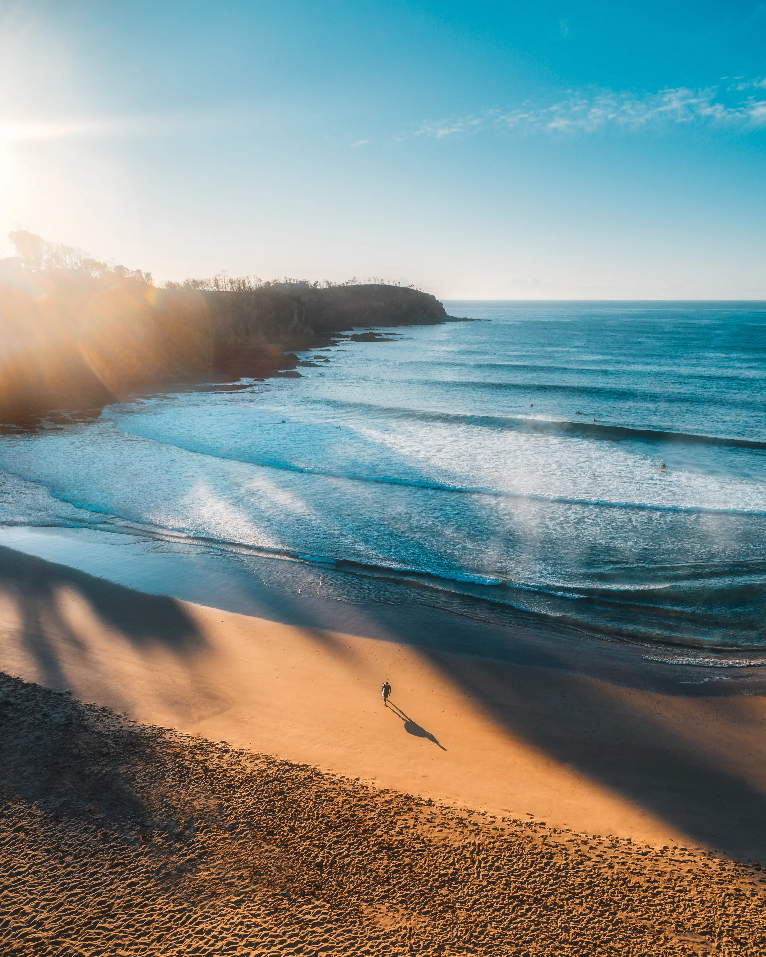 Mckenzies Beach Sunrise Pinks Panorama — Josh Burkinshaw Images ...