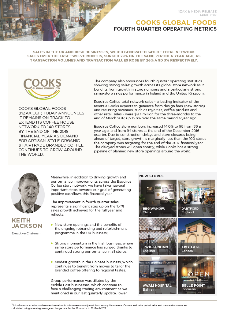 Public Communication — Cooks Coffee Company